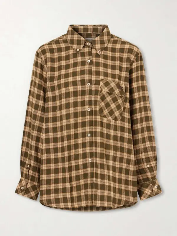 WALES BONNER Ritual Checked Flannel Shirt