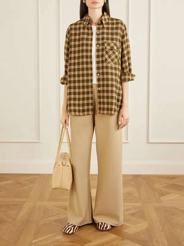 WALES BONNER Ritual Checked Flannel Shirt