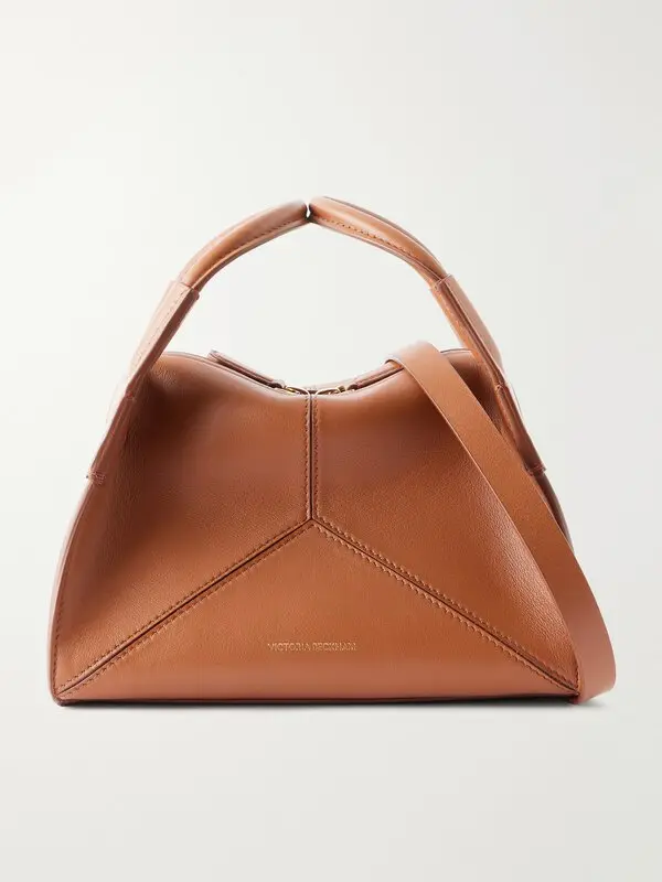 Victoria Beckham Plié Mini Leather Shoulder Bag - Brown