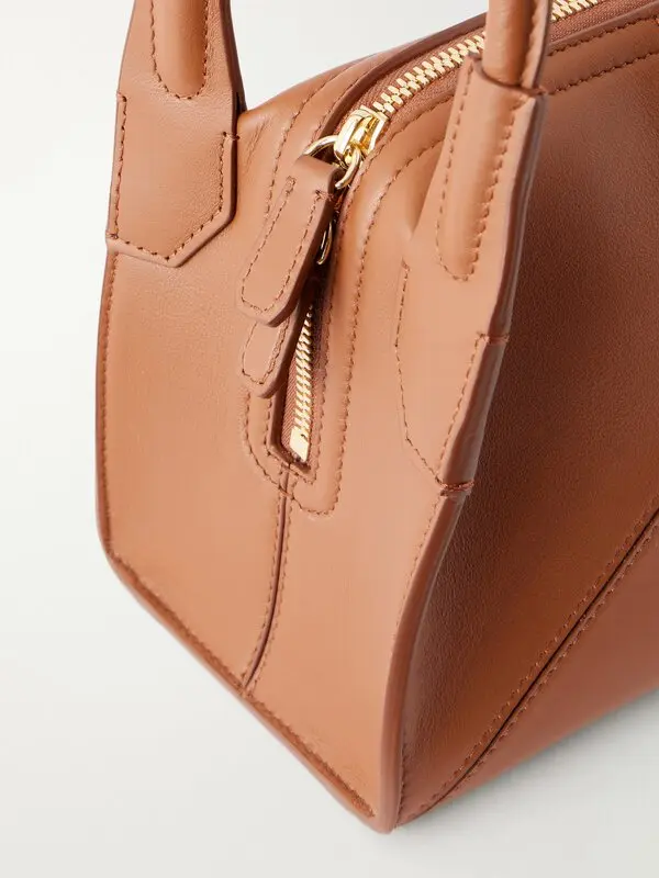 Victoria Beckham Plié Mini Leather Shoulder Bag - Brown