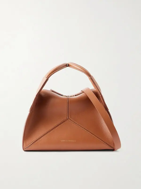 Victoria Beckham Plié Mini Leather Shoulder Bag - Brown