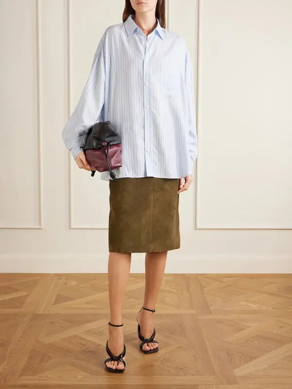 Proenza Schouler Suede Midi Skirt - Green
