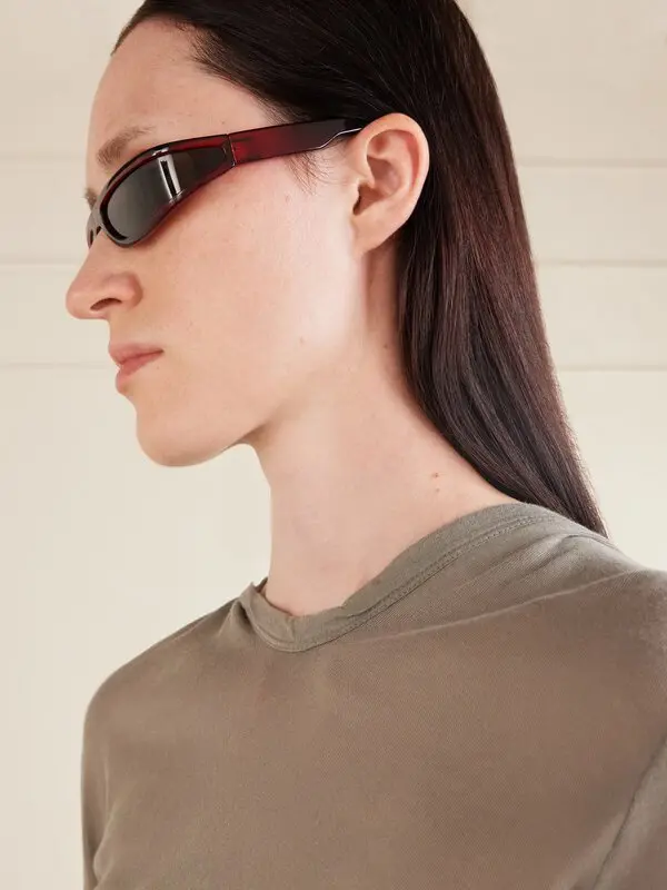 Rick Owens Wrap Around Acetate Sunglasses