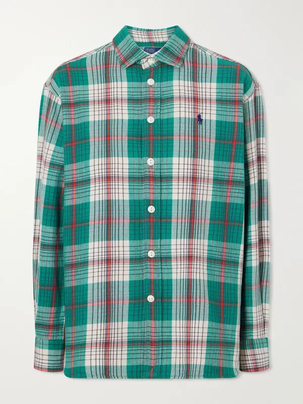 Polo Ralph Lauren Logo-embroidered Checked Cotton-twill Shirt