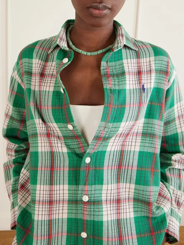 Polo Ralph Lauren Logo-embroidered Checked Cotton-twill Shirt