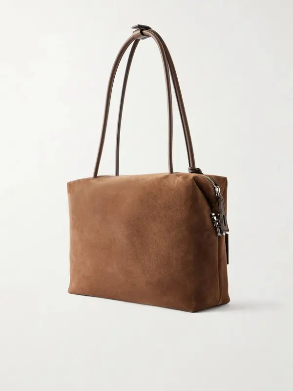 Max Mara Suede Shoulder Bag With Leather Trim