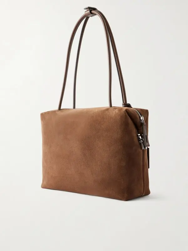 Max Mara Suede Shoulder Bag With Leather Trim