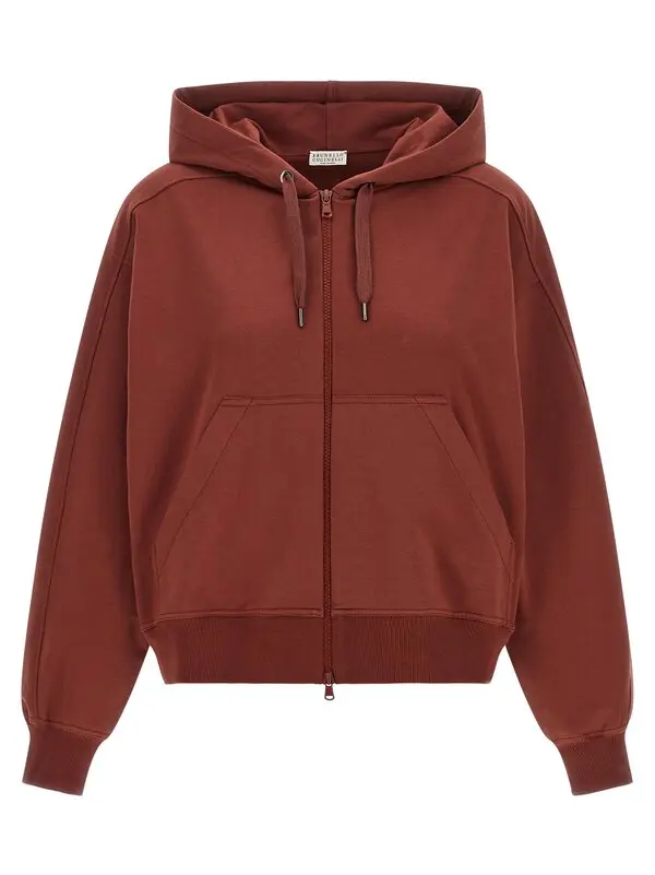 Brunello Cucinelli Textured Stretch Cotton Jersey Hoodie - Multicolor