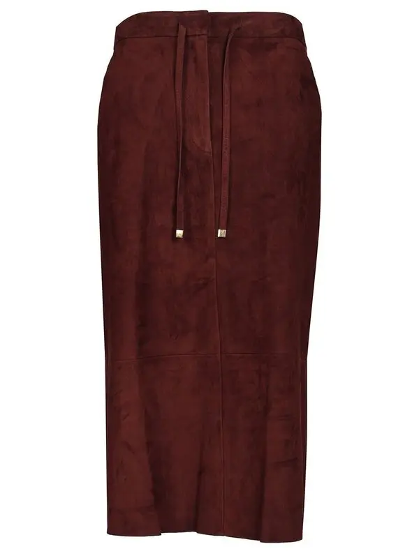 Max Mara Suede Midi Skirt - Multicolor