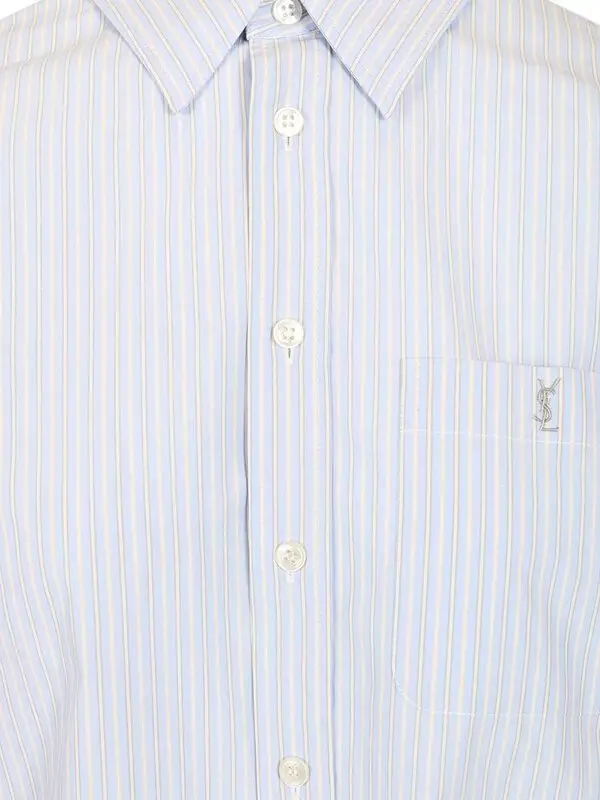Saint Laurent Cassandre Striped Cotton Poplin Shirt