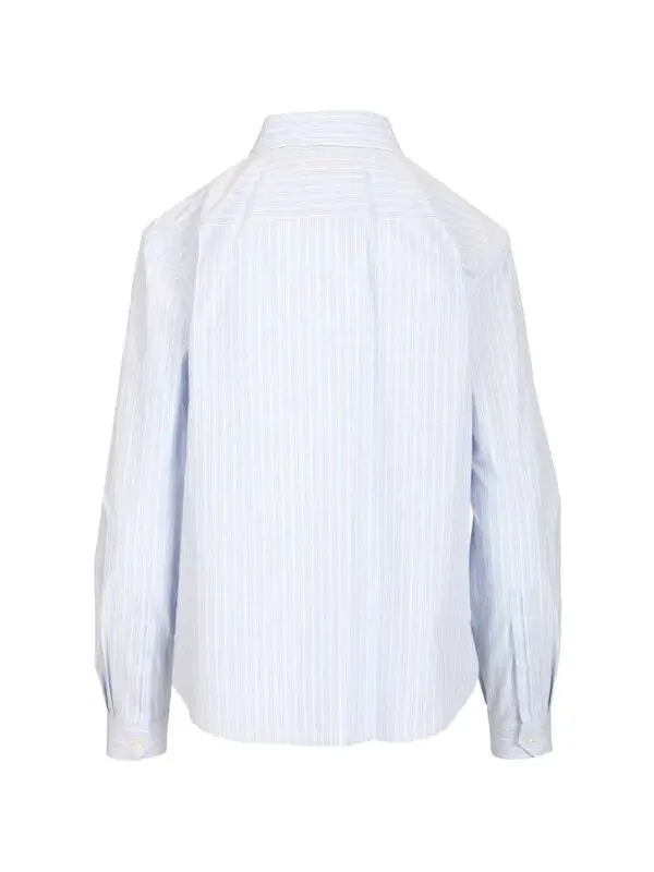 Saint Laurent Cassandre Striped Cotton Poplin Shirt