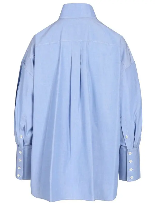 Celine Cotton Poplin Shirt With Embroidered Triomphe Motif