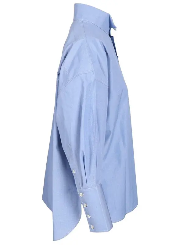 Celine Cotton Poplin Shirt With Embroidered Triomphe Motif
