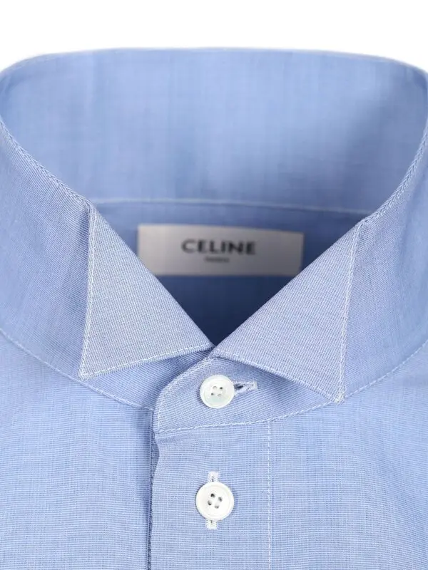 Celine Cotton Poplin Shirt With Embroidered Triomphe Motif