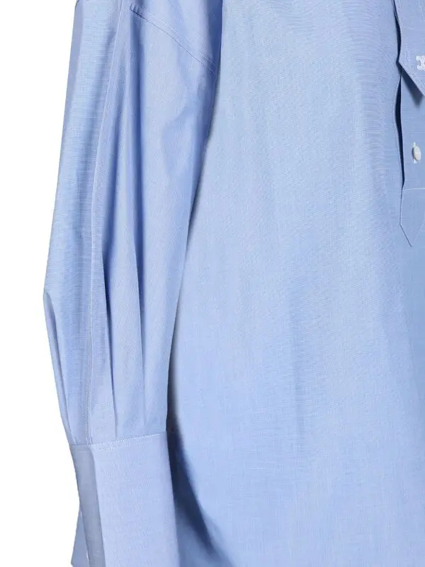 Celine Cotton Poplin Shirt With Embroidered Triomphe Motif