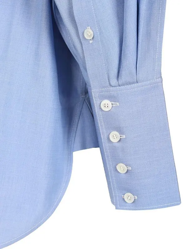 Celine Cotton Poplin Shirt With Embroidered Triomphe Motif