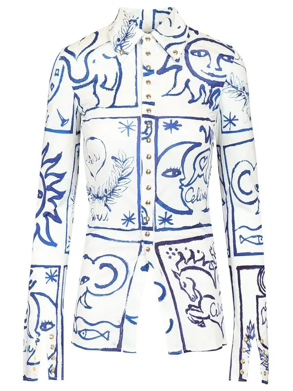 Celine Printed Silk Shirt - Multicolor