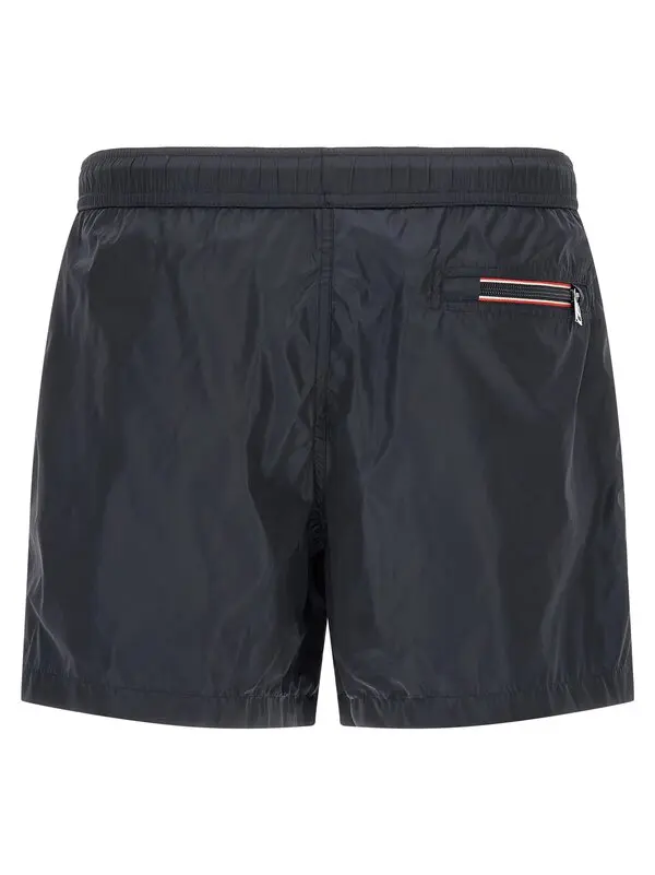 Moncler Logo Patch Swim Shorts - Blue