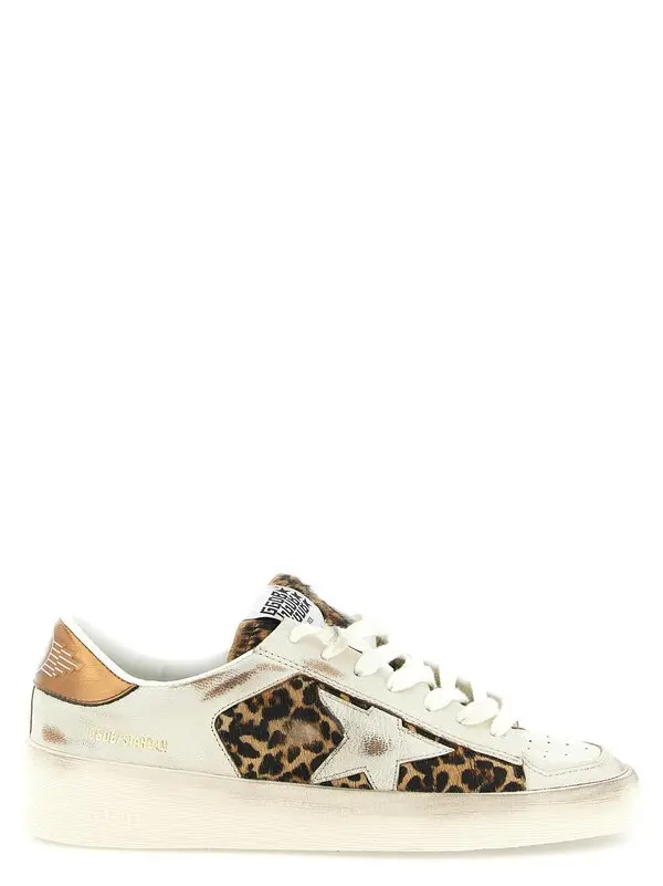 GOLDEN GOOSE Stardan Leopard Print Pony Hair Sneakers