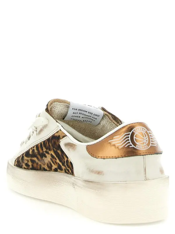 GOLDEN GOOSE Stardan Leopard Print Pony Hair Sneakers