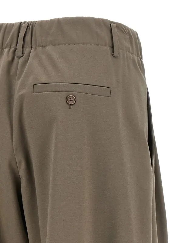 Brunello Cucinelli Interlock Couture Wide Leg Cropped Pants - Gray