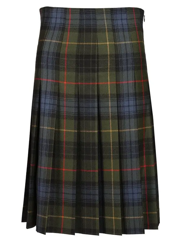 Etro Pleated Checked Wool Skirt - Multicolor