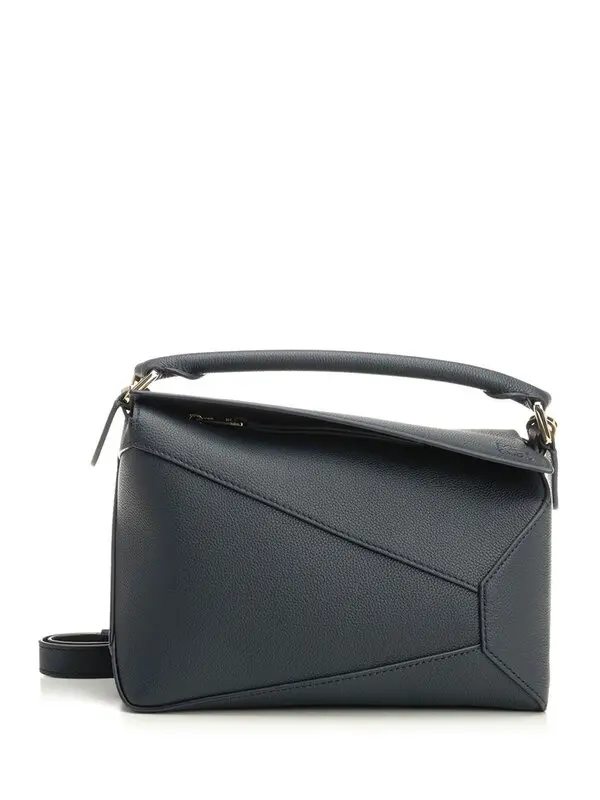 Loewe Small Puzzle Edge Bag In Soft Grained Calfskin - Blue