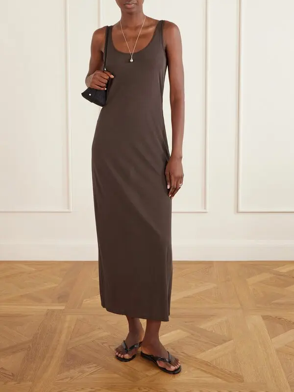 LESET Milo Cotton-jersey Maxi Dress