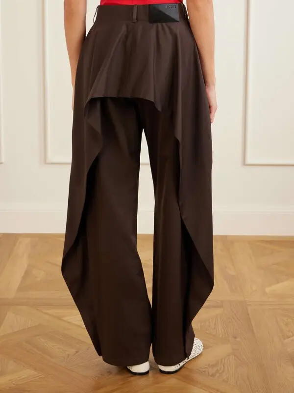 Loewe Cotton And Silk-blend Gabardine Wide-leg Pants
