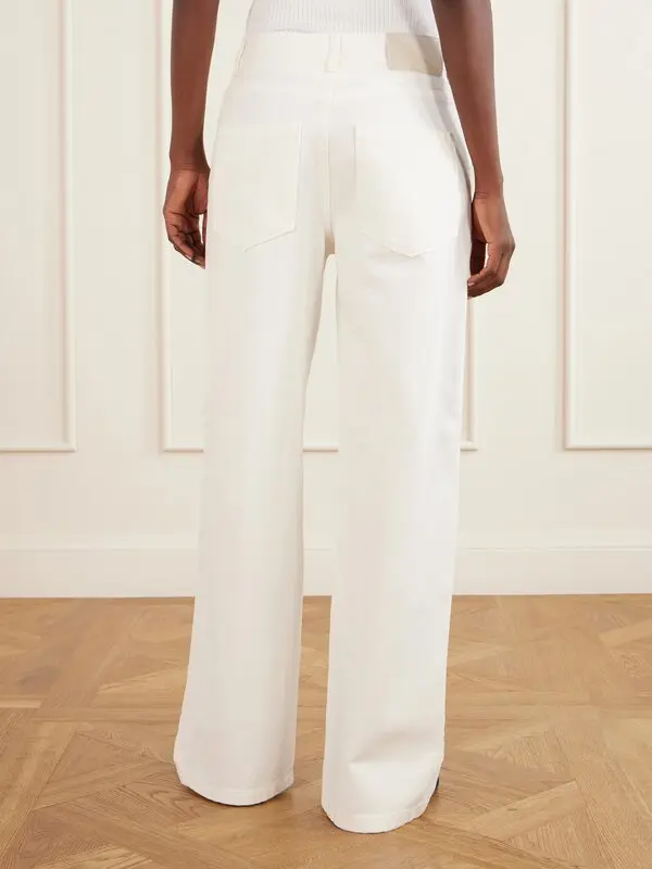 Loewe Anagram Embroidered Mid-rise Wide-leg Jeans