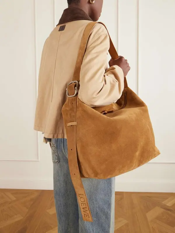 Loewe Loop Large Suede Shoulder Bag