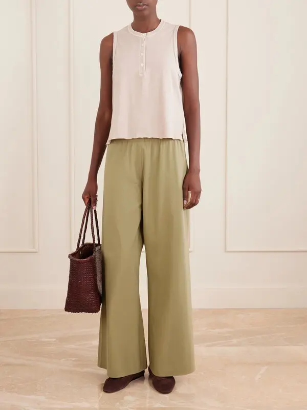 JAMES PERSE Cotton Piqué Tank With Button Placket