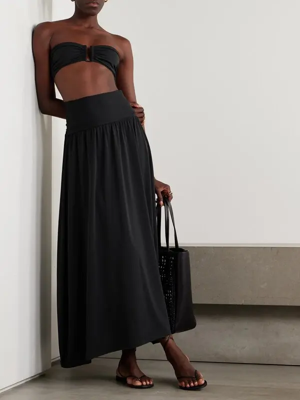 ERES Oda Peau Douce And Stretch-jersey Coverup - Black