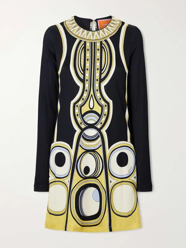 La DoubleJ Slinky Printed Jersey Mini Dress