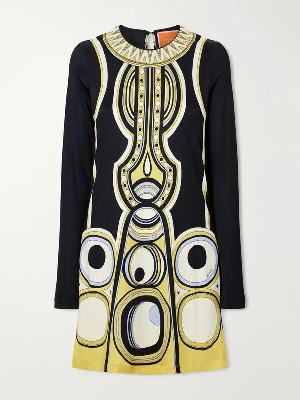 La DoubleJ Slinky Printed Jersey Mini Dress