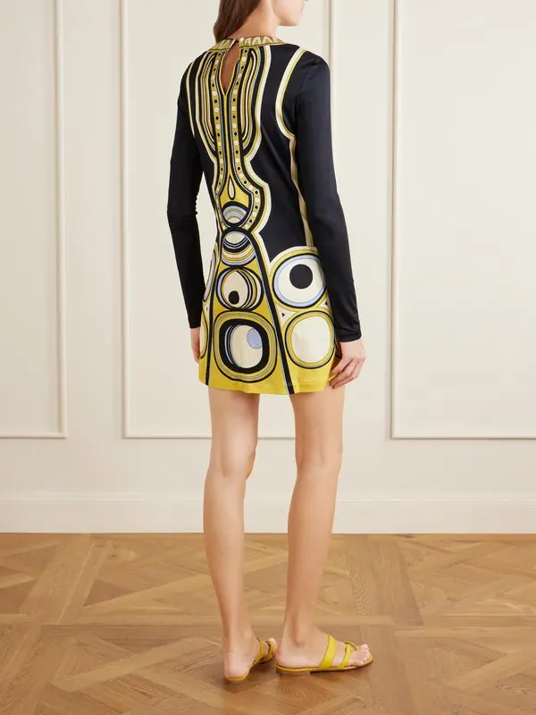 La DoubleJ Slinky Printed Jersey Mini Dress