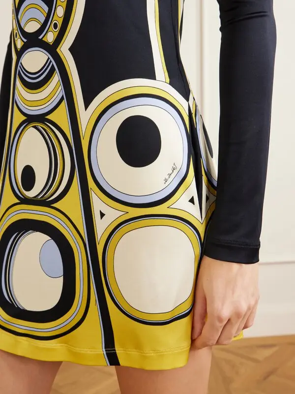 La DoubleJ Slinky Printed Jersey Mini Dress