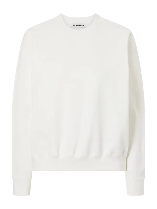 JIL SANDER Cropped Cotton Jersey Sweatshirt - White