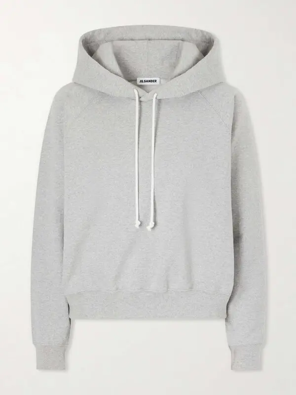 JIL SANDER Cropped Cotton-jersey Hoodie