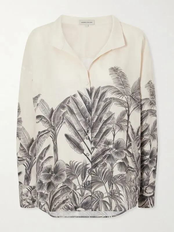 ANDRES OTALORA Cielos Lejanos Printed Linen Shirt