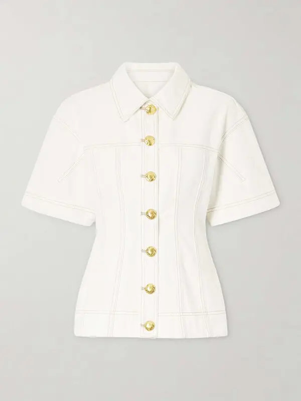 Aje Liliana Denim Shirt - Ivory
