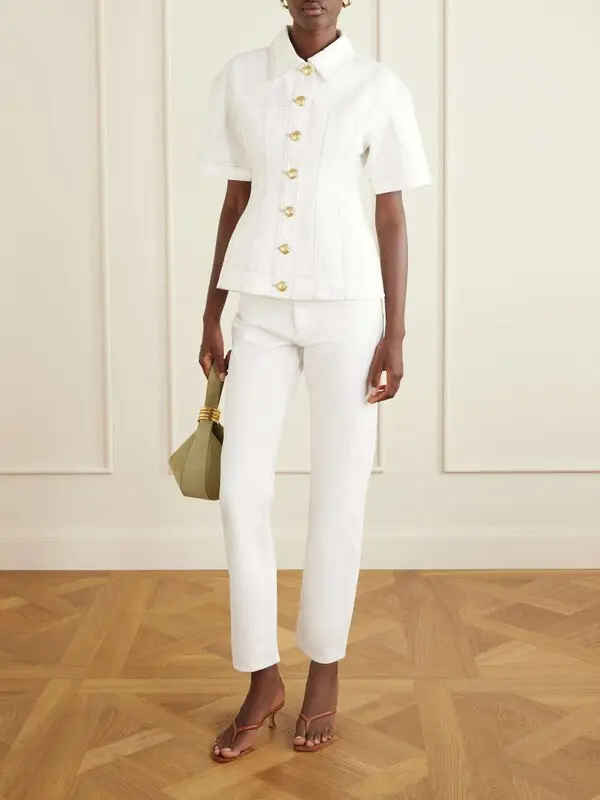 Aje Liliana Denim Shirt - Ivory