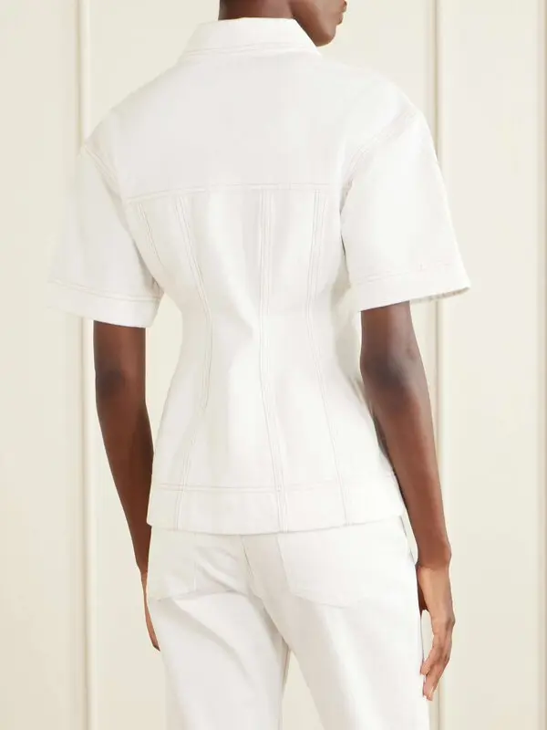 Aje Liliana Denim Shirt - Ivory