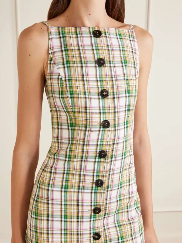 Carolina Herrera Checked Woven Midi Dress