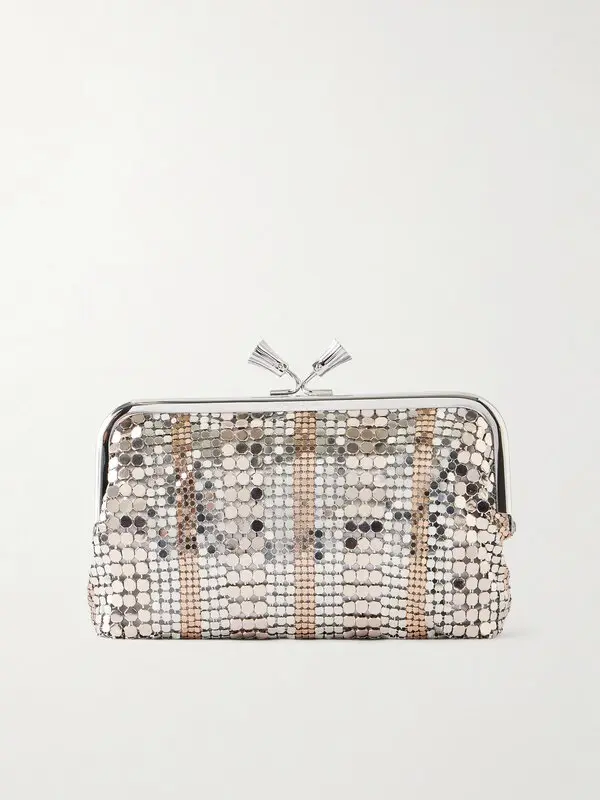ANYA HINDMARCH Maud Tassel Chainmail Clutch - Silver