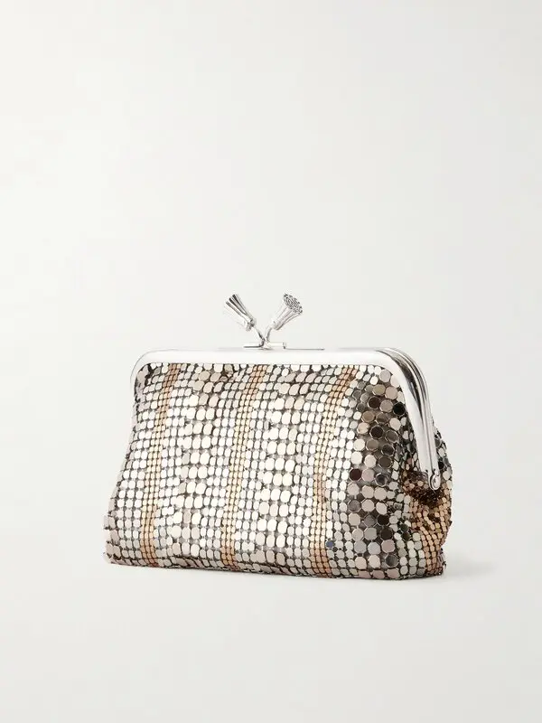 ANYA HINDMARCH Maud Tassel Chainmail Clutch - Silver