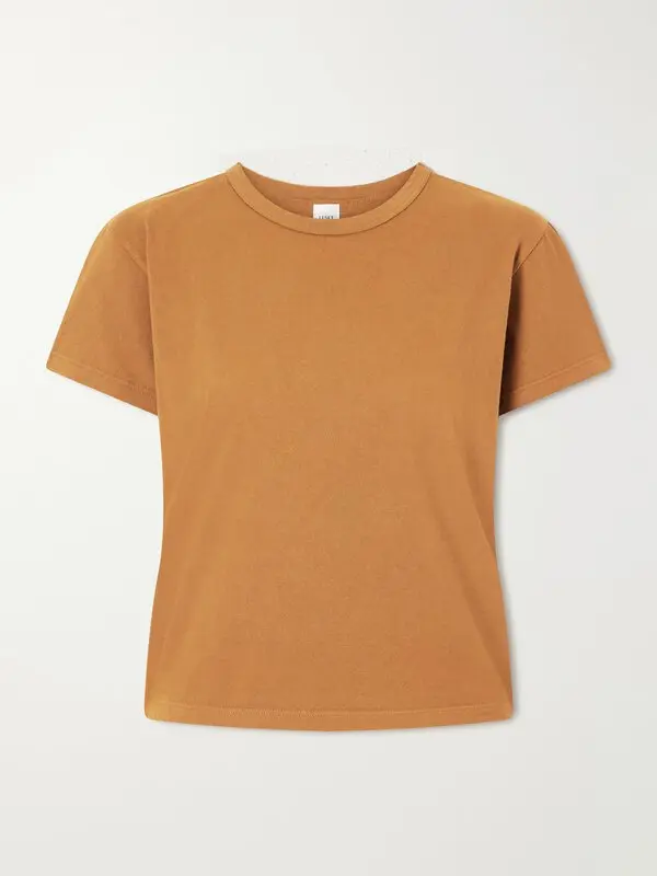 LESET Margo Cotton-jersey T-shirt - Brown