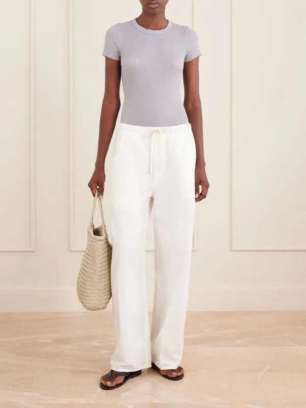 JAMES PERSE Ribbed Cotton And Cashmere-blend T-shirt - Gray
