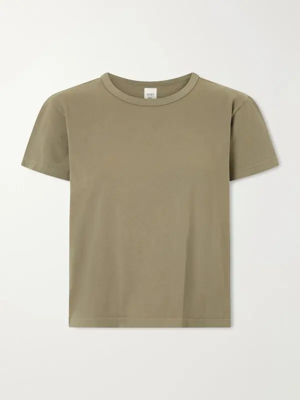 LESET The Margo Cotton-jersey T-shirt - Green