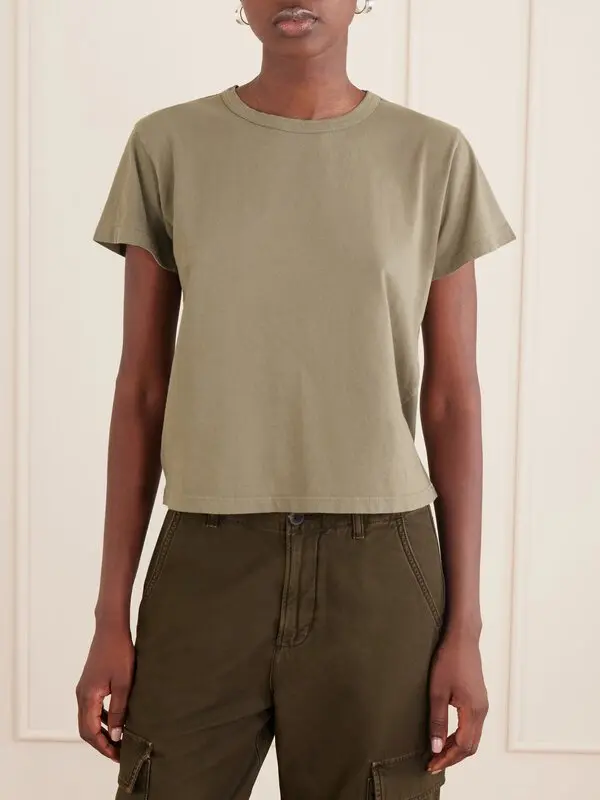 LESET The Margo Cotton-jersey T-shirt - Green